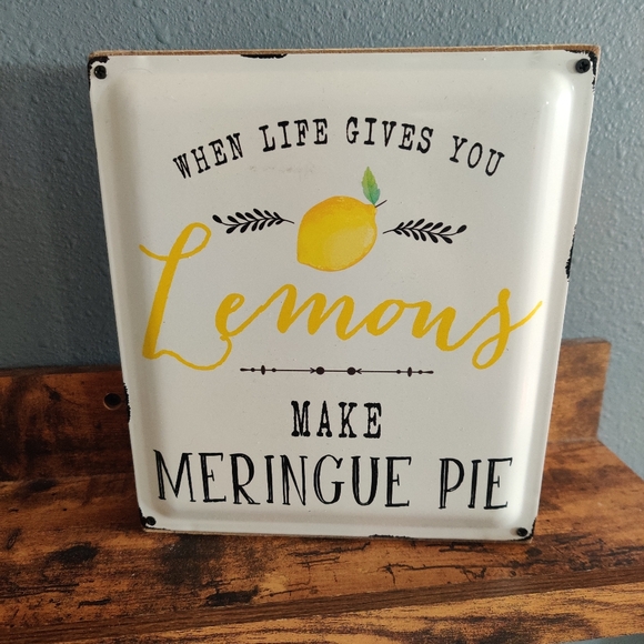 young's inc | Accents | Lemons Meringue Pie Wall Decor Sign Vintage ...